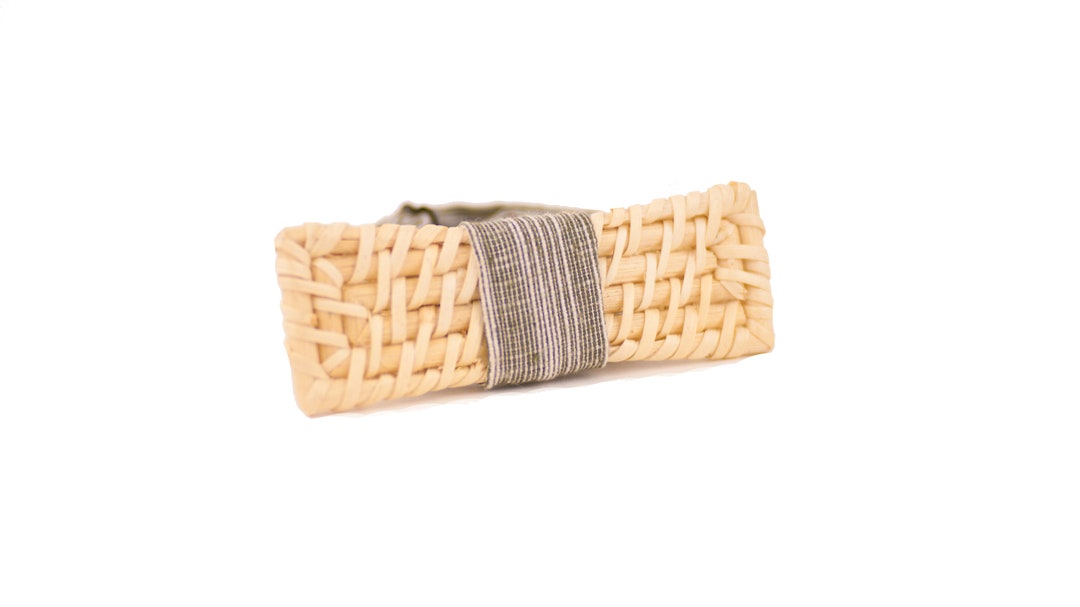 DAKILA Rattan Woven Wicker Gray Bow Tie - Etsy