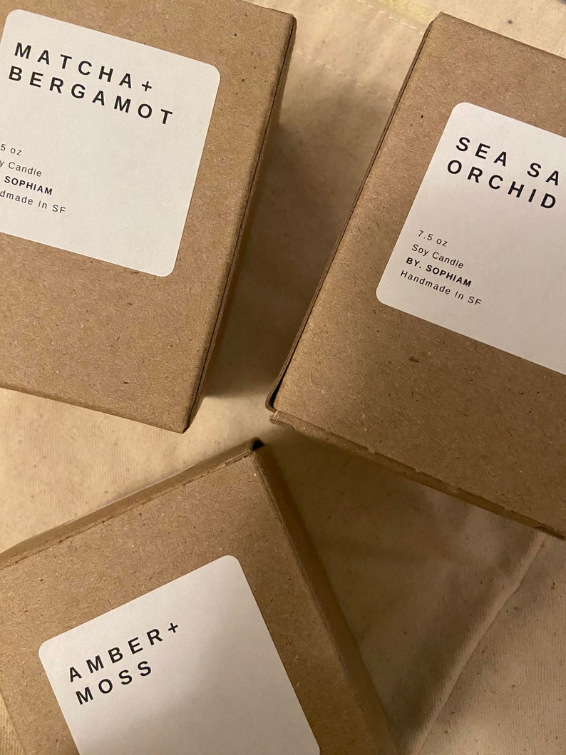 Amber + Moss 7.5 Oz Standard Amber Jar Candle, Handmade Soy Candle ...