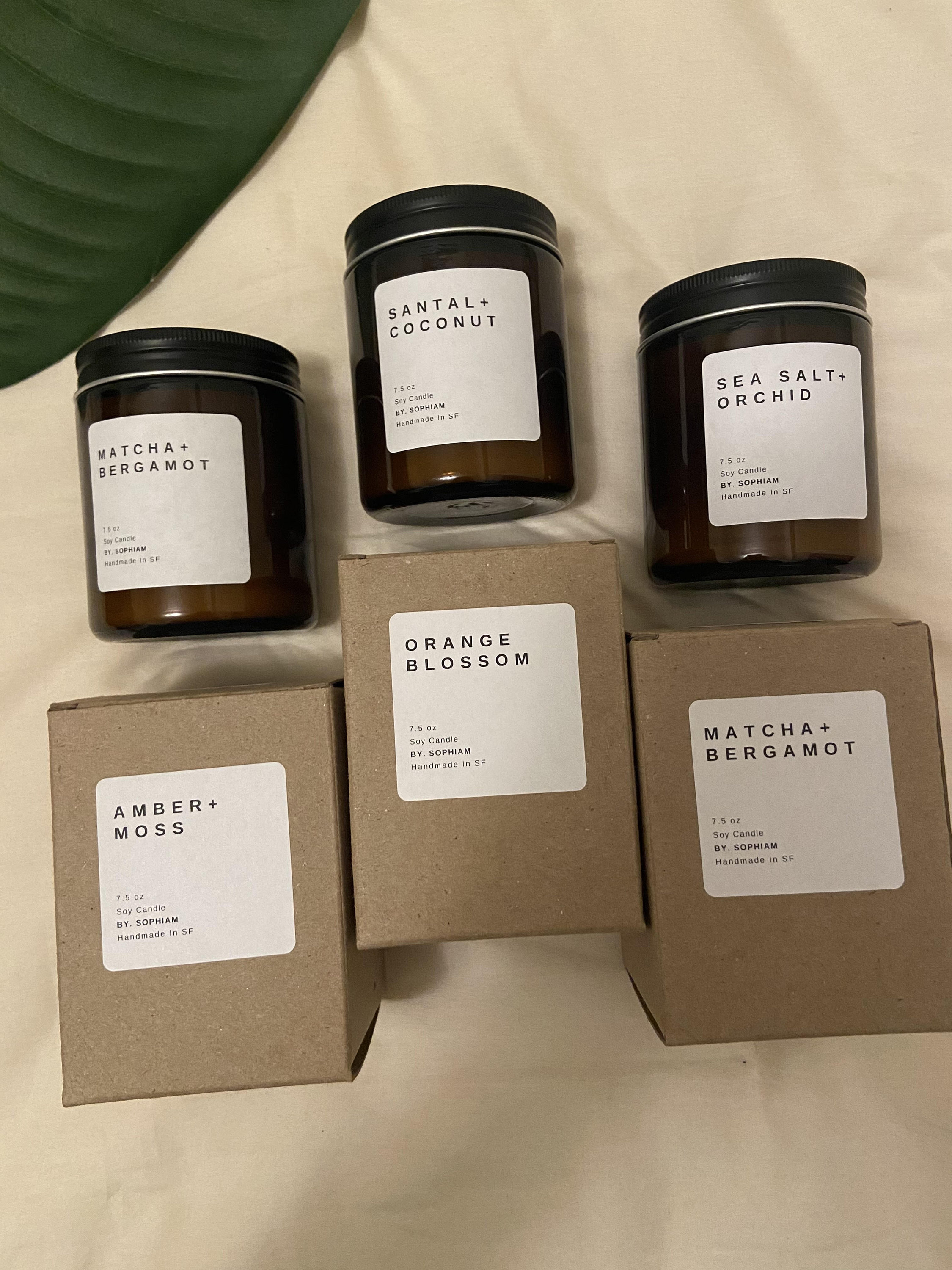 Amber + Moss 7.5 Oz Standard Amber Jar Candle, Handmade Soy Candle ...