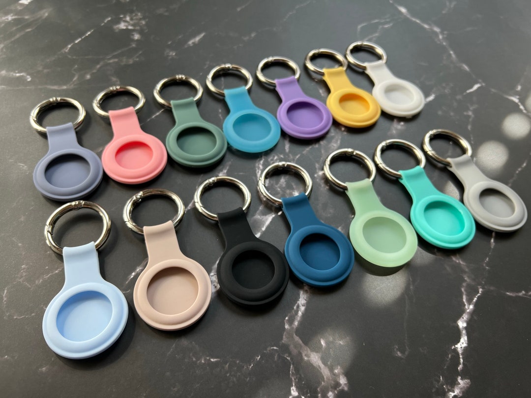 Apple AirTag Water Proof Protective Cover Soft Silicone Case Keychain ...