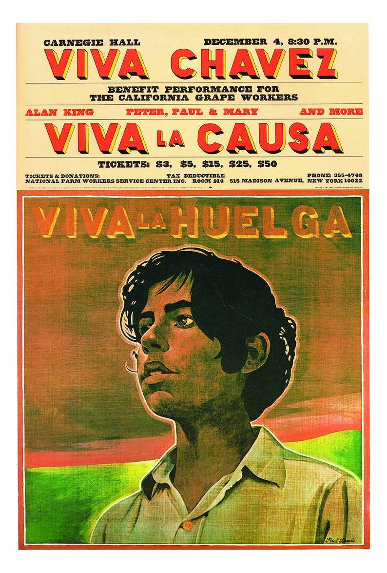 Viva Chavez CA Grape Strike Poster by Paul Davis 1968 High - Etsy