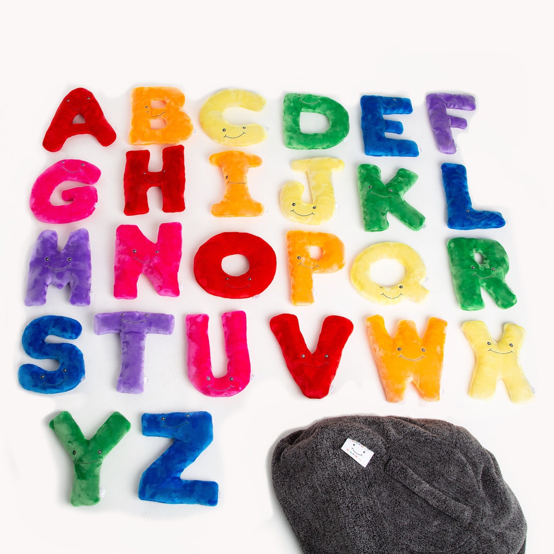Alphapals Rainbow Set- Plush Large Alphabet in a Structured Bean Bag ...