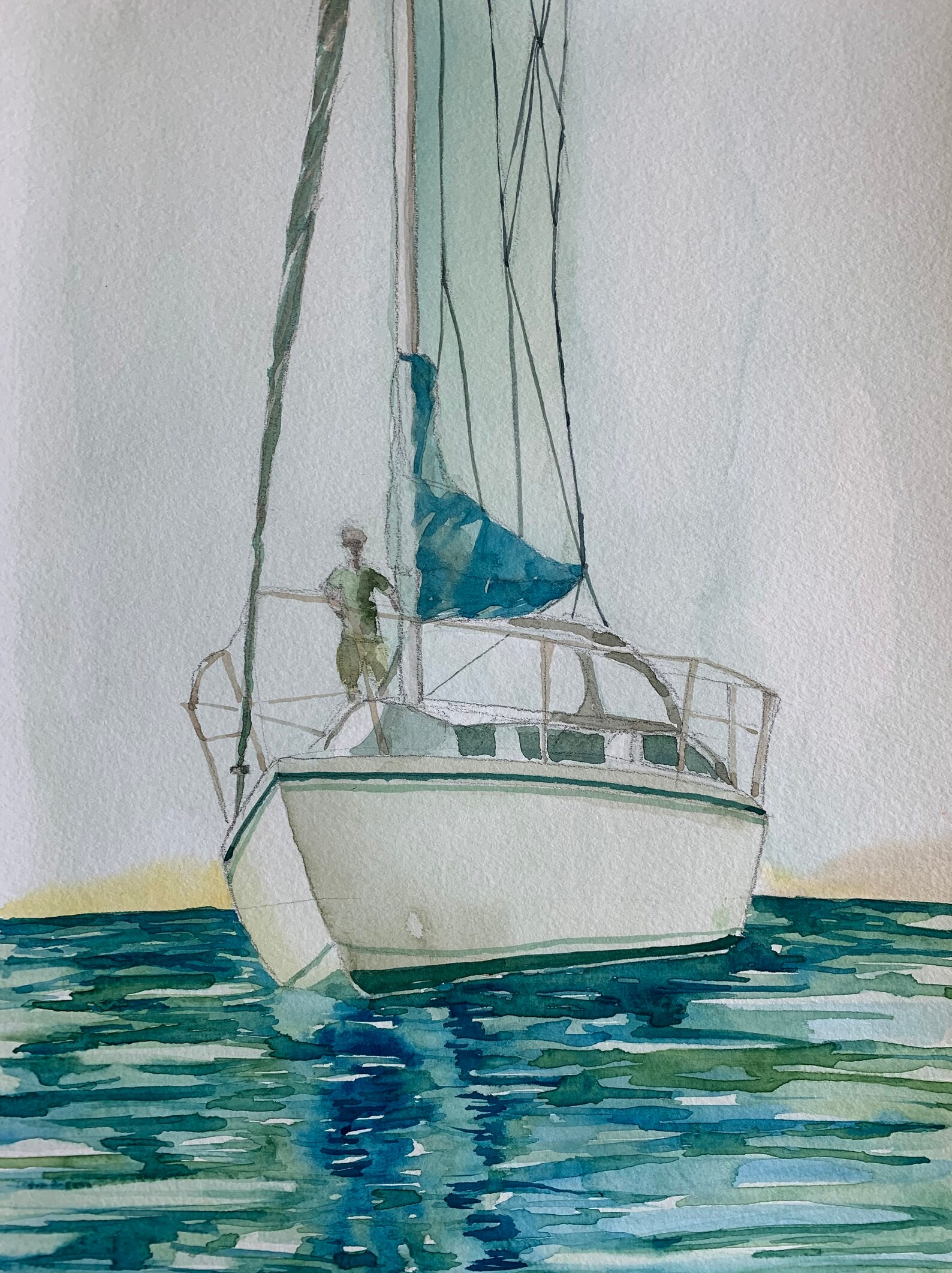 Blue Wind - Coastal Ocean Scenery, Original Hand Painted Artwork Only 1 ...