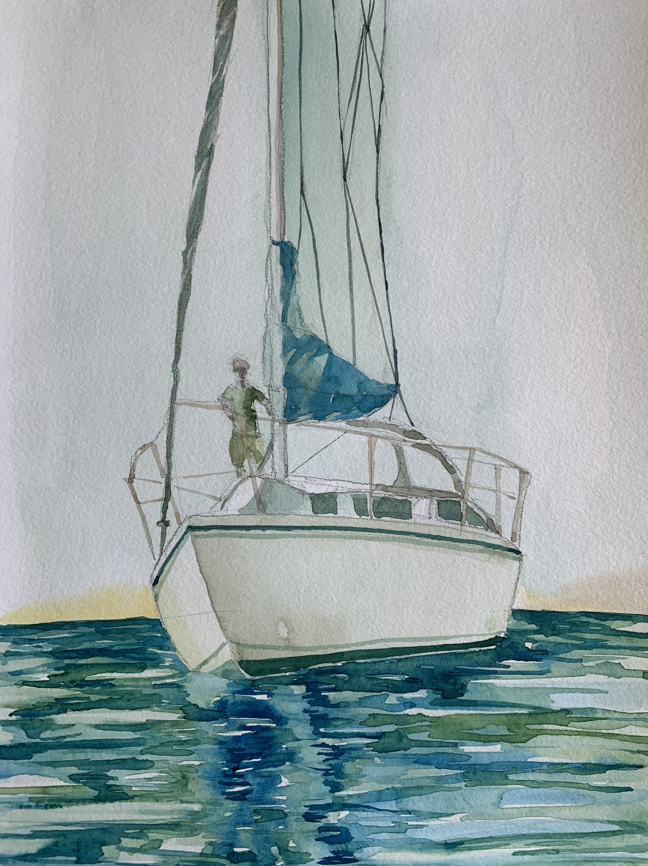 Blue Wind - Coastal Ocean Scenery, Original Hand Painted Artwork Only 1 ...