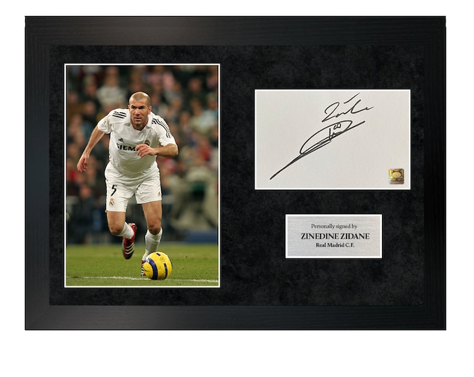 Autograph Signed Zinedine Zidane Photo COA - Etsy