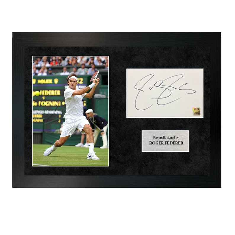 Roger Federer A4 Hand-signed Photo Frame W/ COA - Etsy