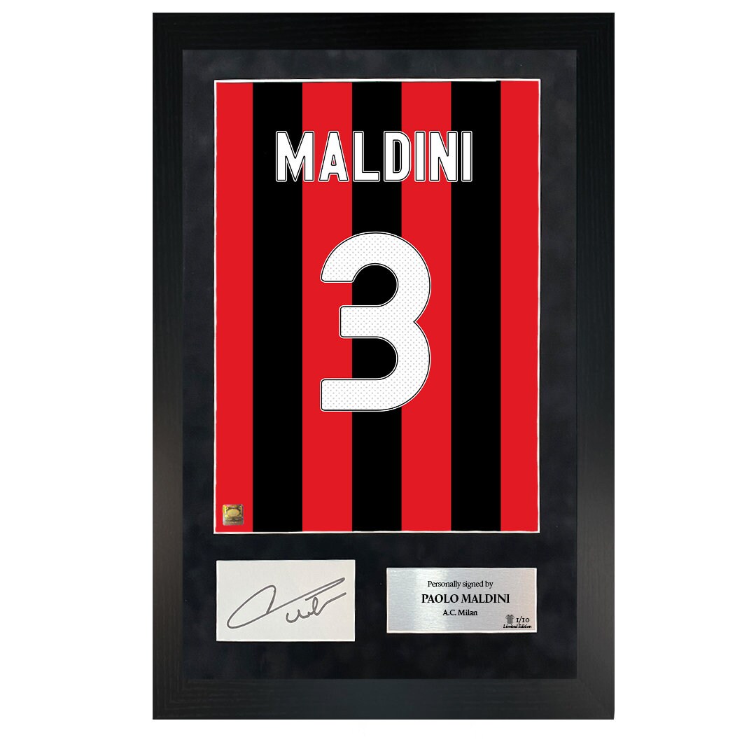 Paolo Maldini Handsigniertes Shirt Back Poster Frame W/ COA - Etsy.de