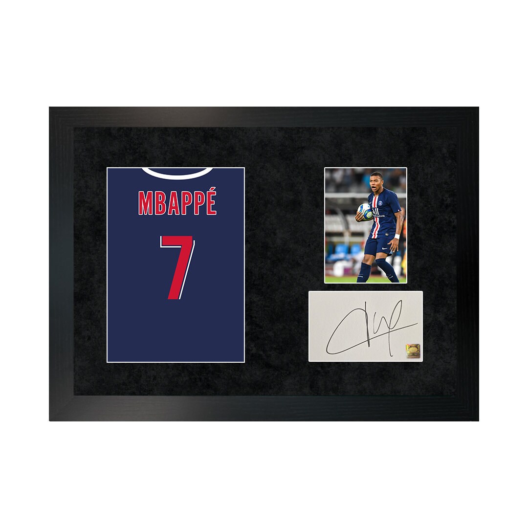 Kylian Mbappé | A3 Hand-signed Photo & Poster Frame W/ COA - Etsy