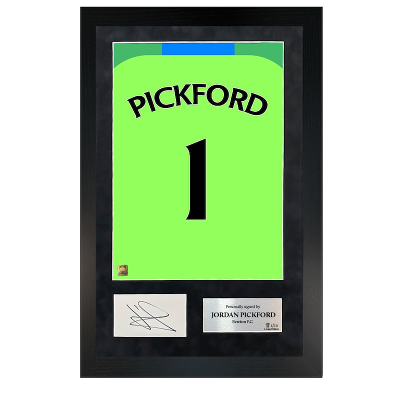 Jordan Pickford | Hand-signed Shirt Back Poster Frame W/ COA - Etsy