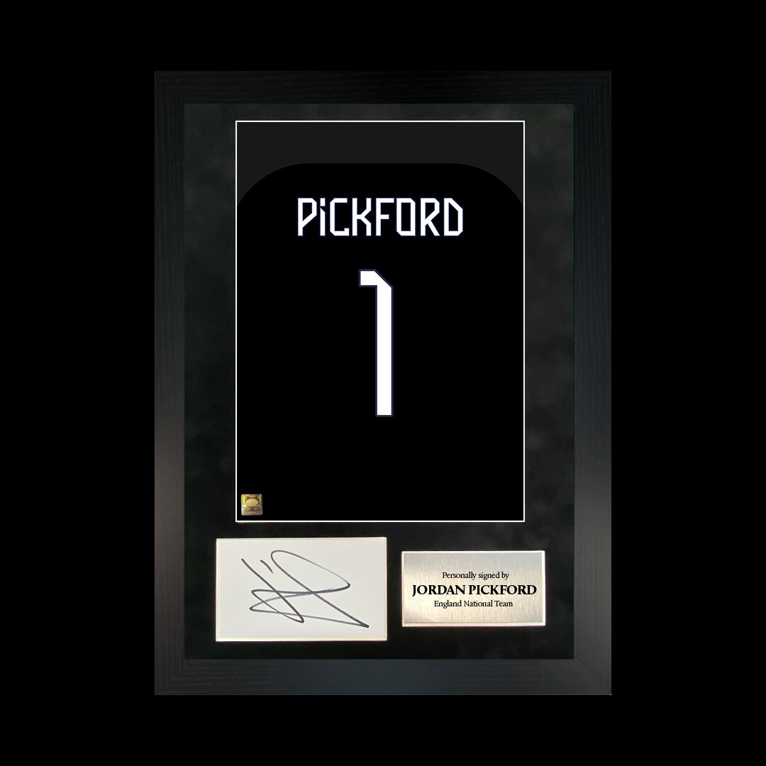 Jordan Pickford | Hand-signed World Cup Shirt Back Poster Frame W/ COA ...