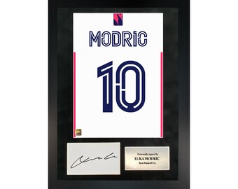 Framed Autographed/signed Luka Modric 35x39 Real Madrid White Soccer ...