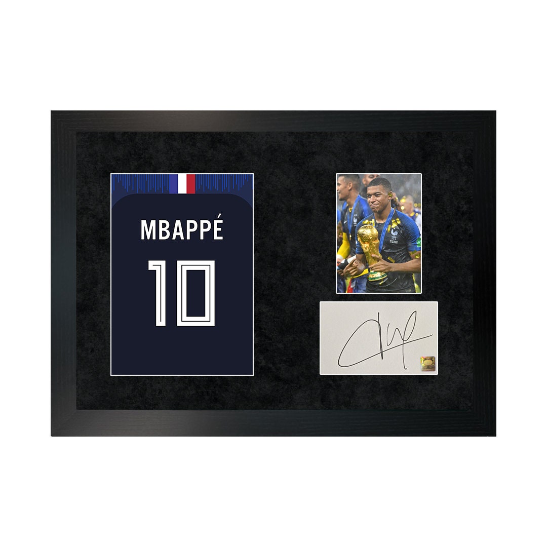 Kylian Mbappé | A3 Hand-signed Photo & Poster Frame W/ COA - Etsy
