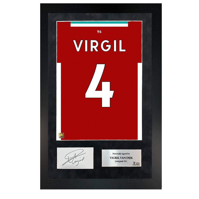 Virgil Van Dijk | Hand-signed Shirt Back Poster Frame W/ COA - Etsy