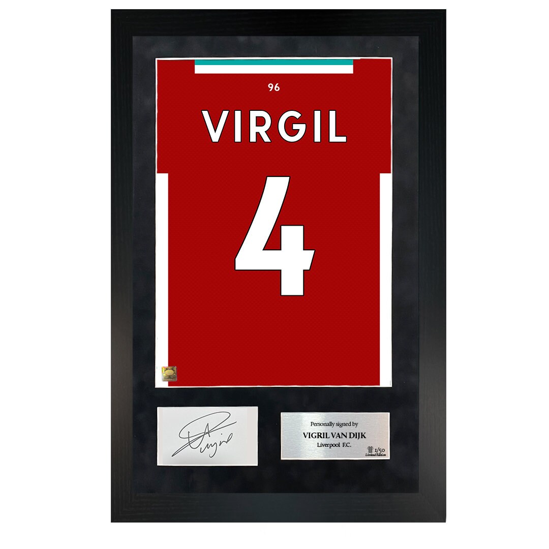 Virgil Van Dijk | Hand-signed Shirt Back Poster Frame W/ COA - Etsy