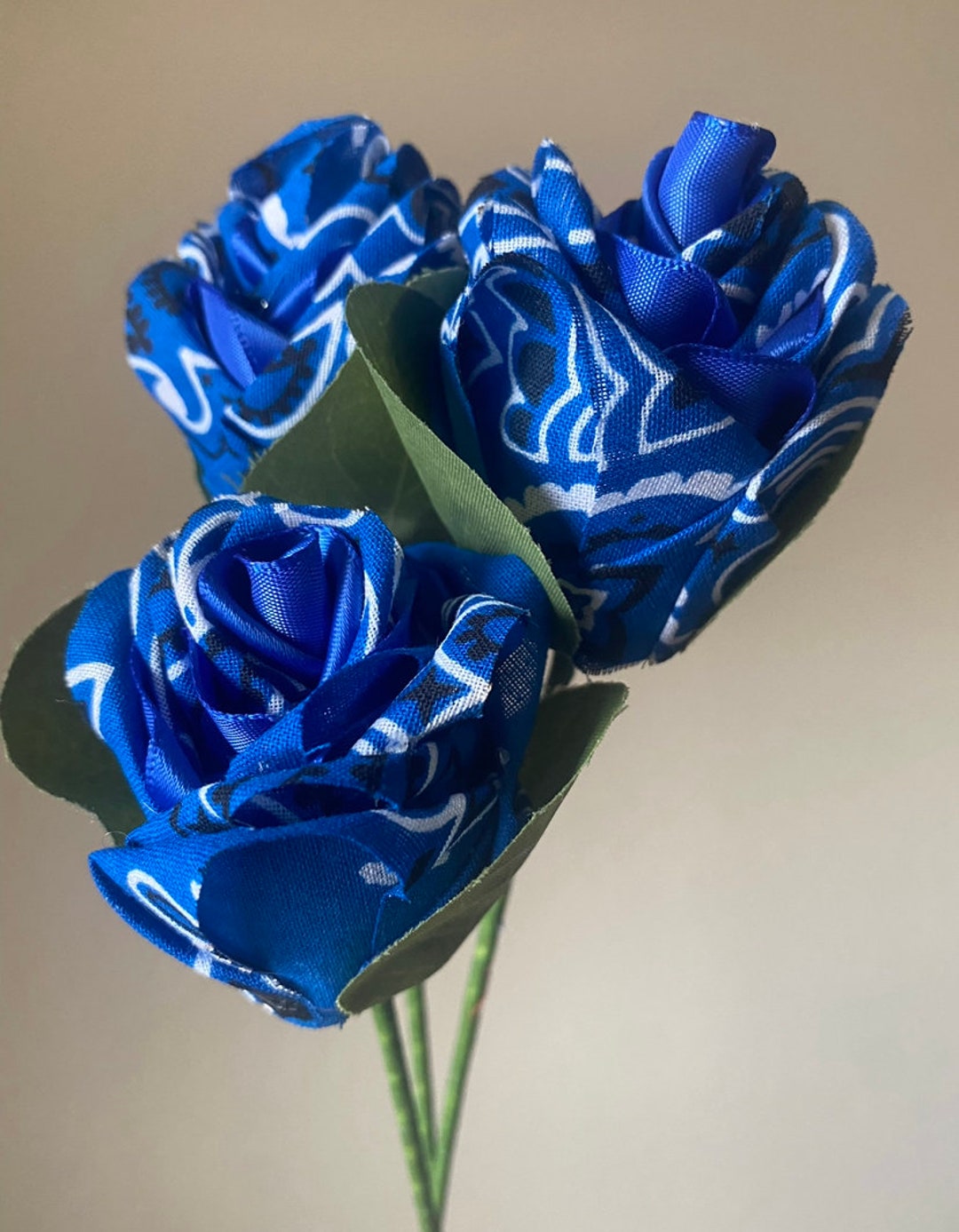 Blue Bandana Roses - Etsy