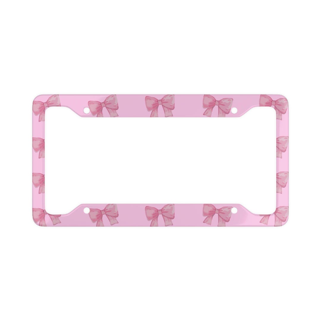 Cute Pink License Plate Frame, Pink Bows, License Plate Frame - Etsy