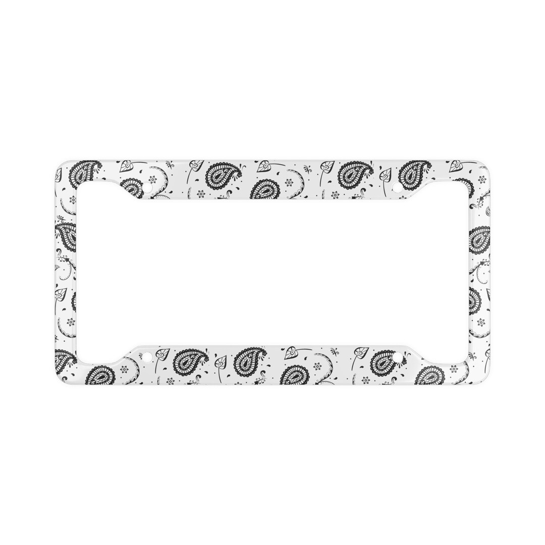 White Paisley License Plate Frame - Etsy