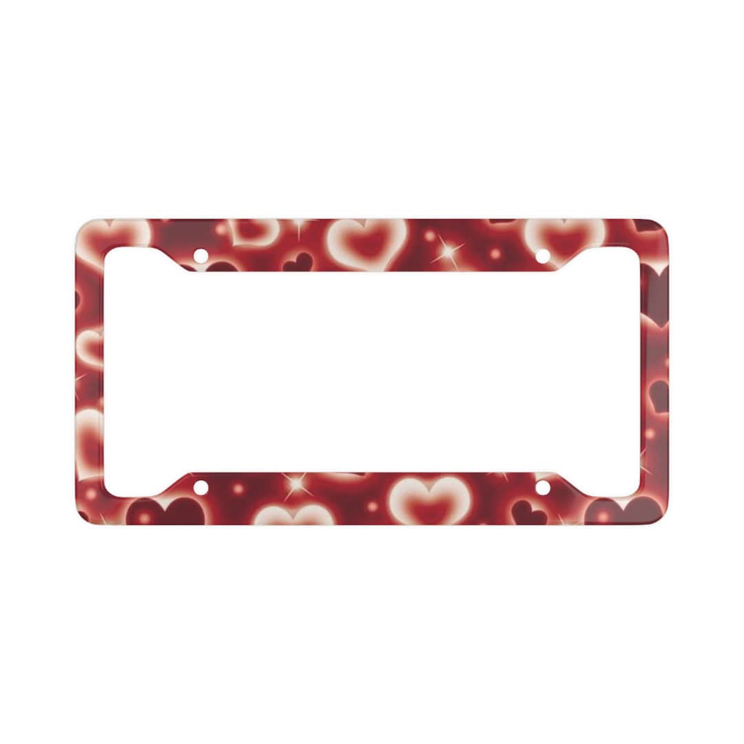 Red Hearts License Plate Frame - Etsy