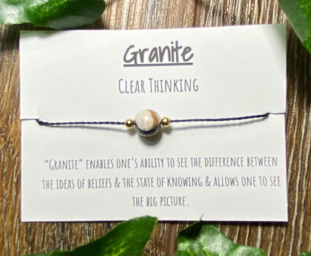 Granite Adjustable Bracelet, Granite Clear Thinking Bracelet, Holistic ...