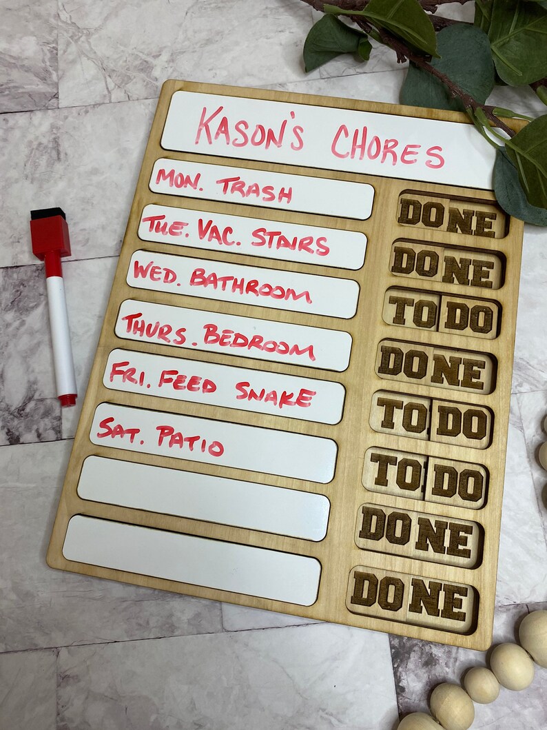 Chore Chart for Kids Homework Chart Reading Chart - Etsy