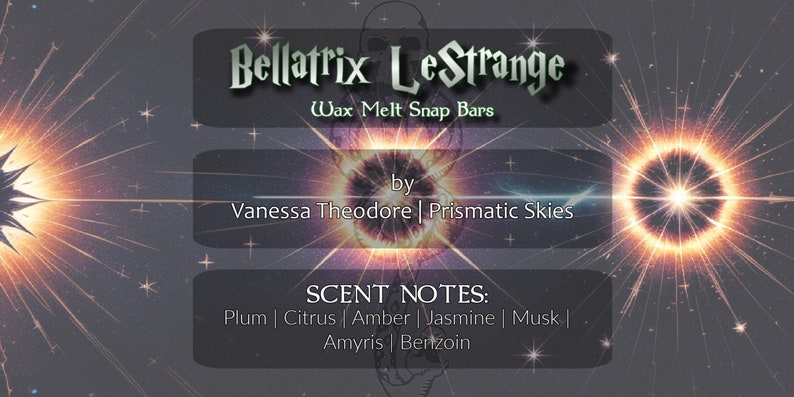 HARRY POTTER: Bellatrix Lestrange Wax Melt Snap Bars | Prismatic Skies ...