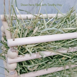Wooden Hanging Hay Feeder Rack for Rabbits Guinea Pigs Hamsters Gerbils ...