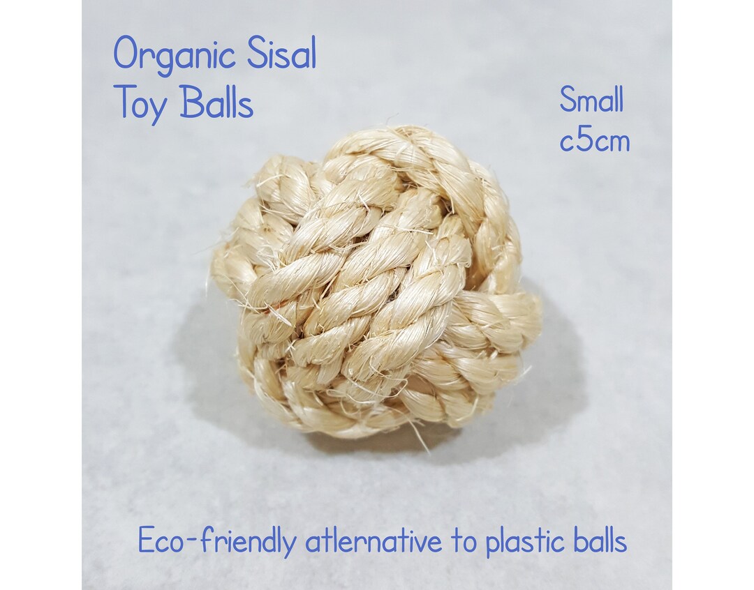 Small Organic Sisal Balls for Cats Throw Fetch & Play Toy - Toy ...