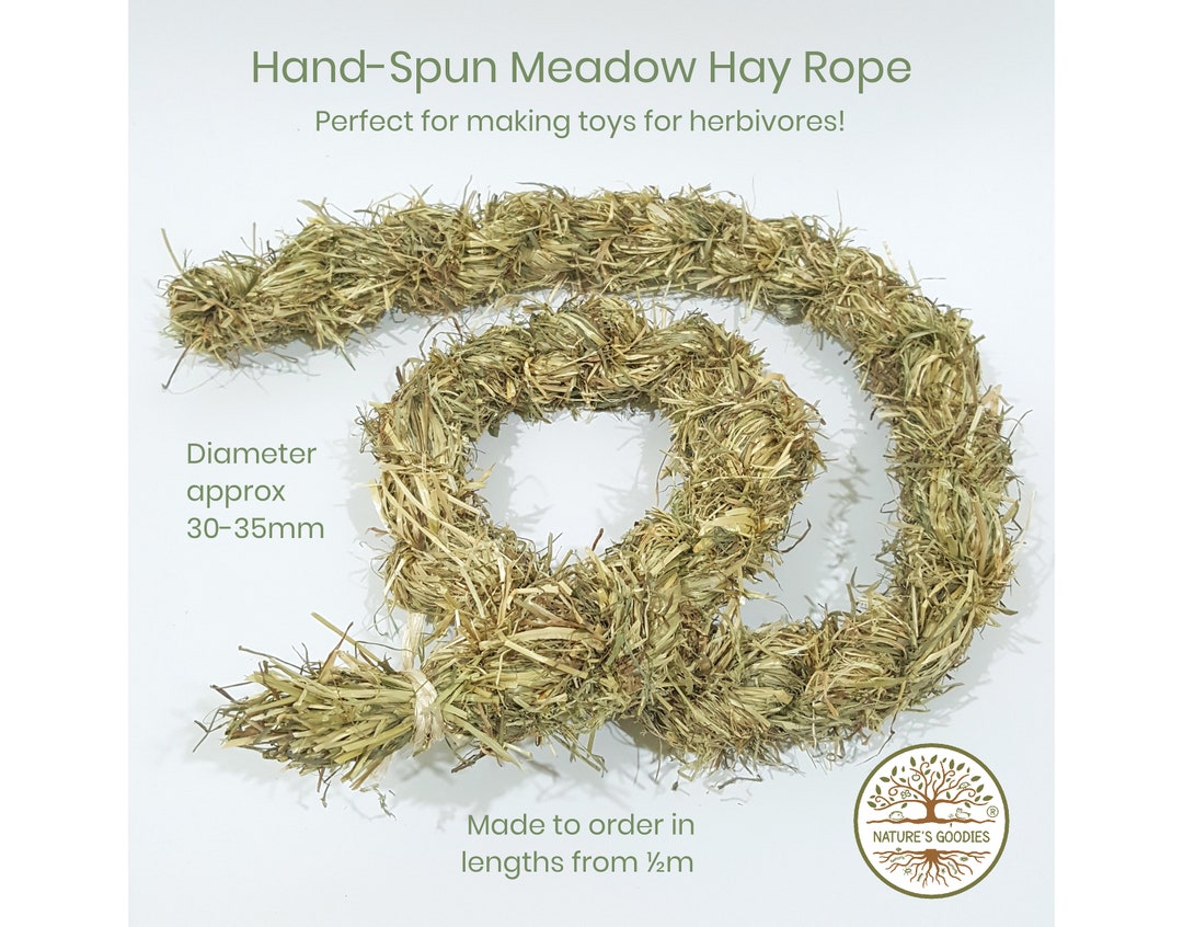 Hand-spun Edible Natural Hay Rope by the Metre Chew Toys Boredom ...