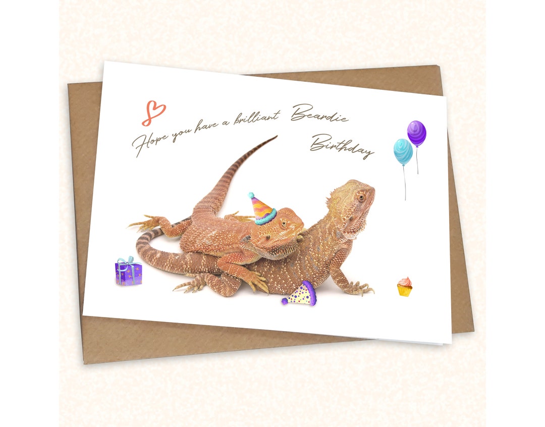 Luxury Birthday Card for Bearded Dragon Lovers - Greetings Cards With ...