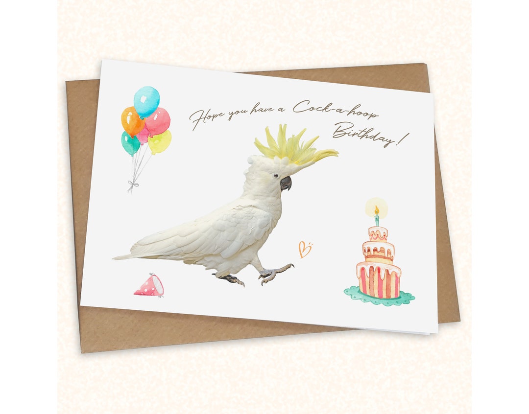 Luxury Birthday Card for Cockatoo Lovers - Greetings Cards With Cute ...