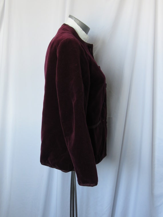 Vintage Velvet Velour Blazer | Maroon Jacket | Rope T… - Gem