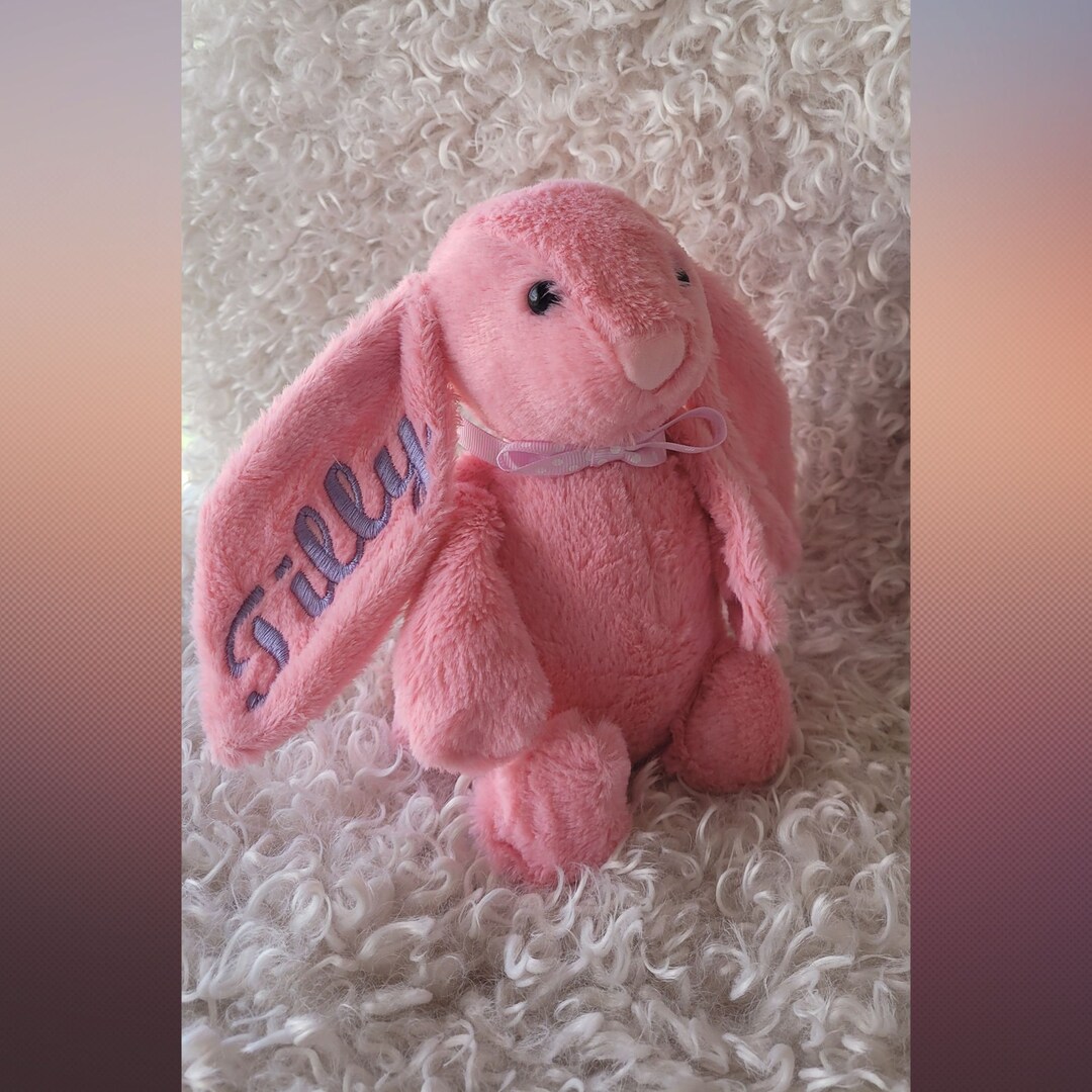 Personalised Bunny Embroidered First Easter Plush Rabbit Easter Bunny ...