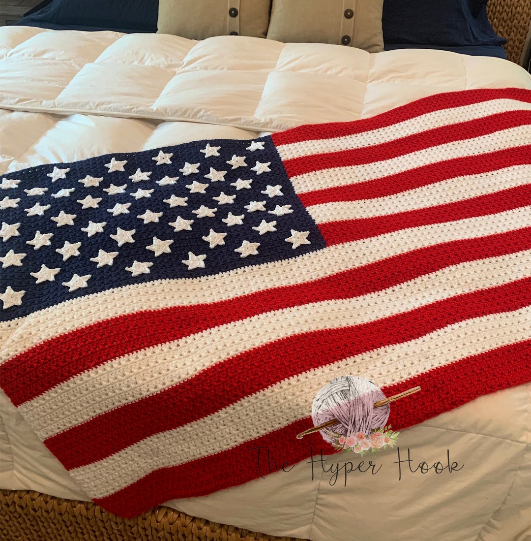 American Flag Blanket Crochet Pattern (PDF Digital Download) - Etsy
