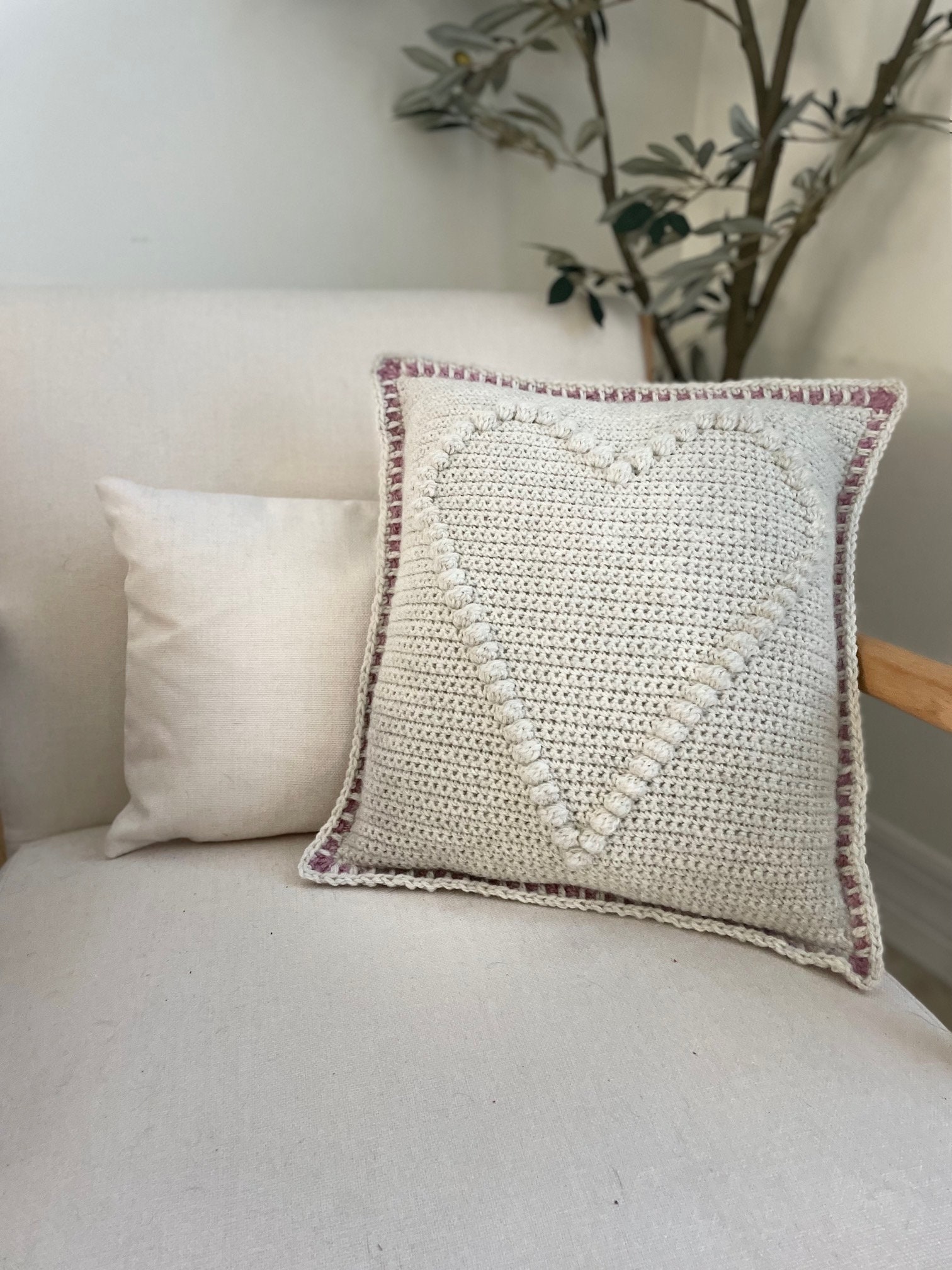 CROCHET PILLOW Crochet Pattern Heart Pillow Valentine - Etsy