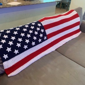 American Flag Blanket Crochet Pattern (PDF Digital Download) - Etsy