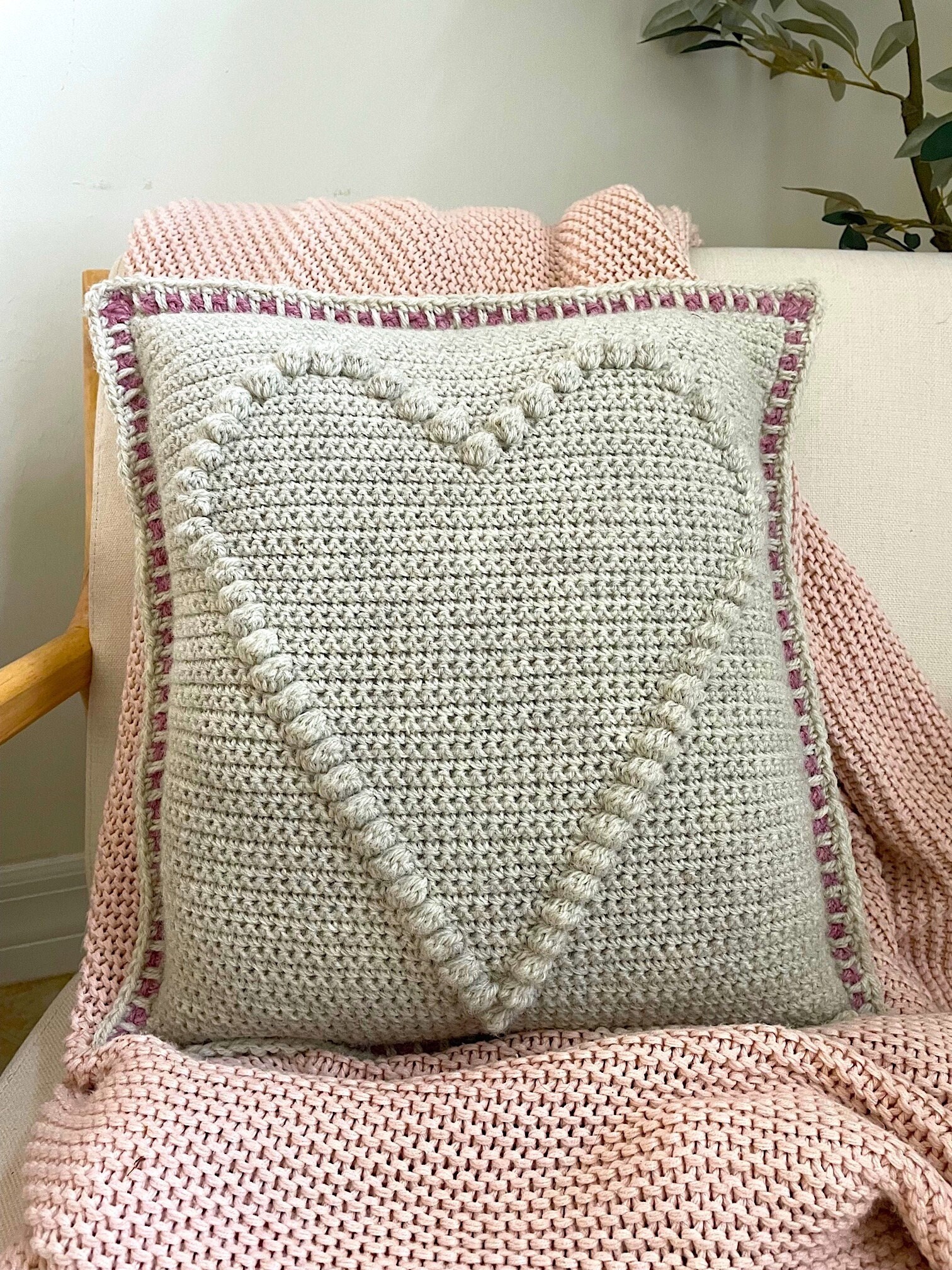 CROCHET PILLOW Crochet Pattern Heart Pillow Valentine - Etsy