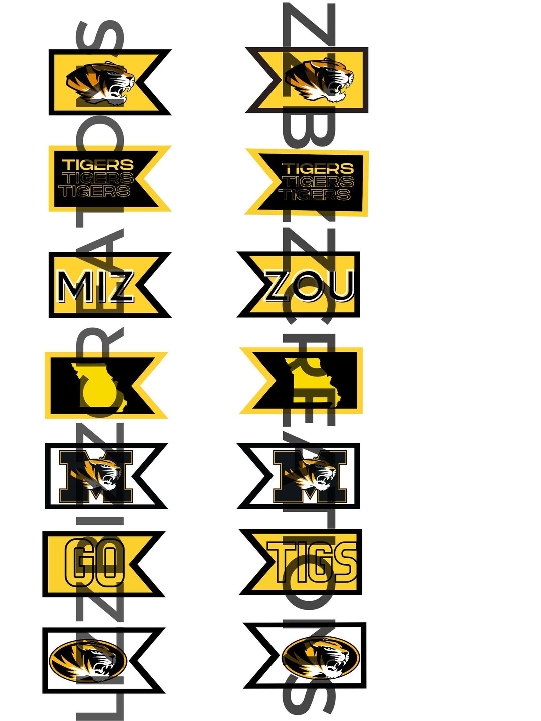 Mizzou Cupcake Flags - Etsy