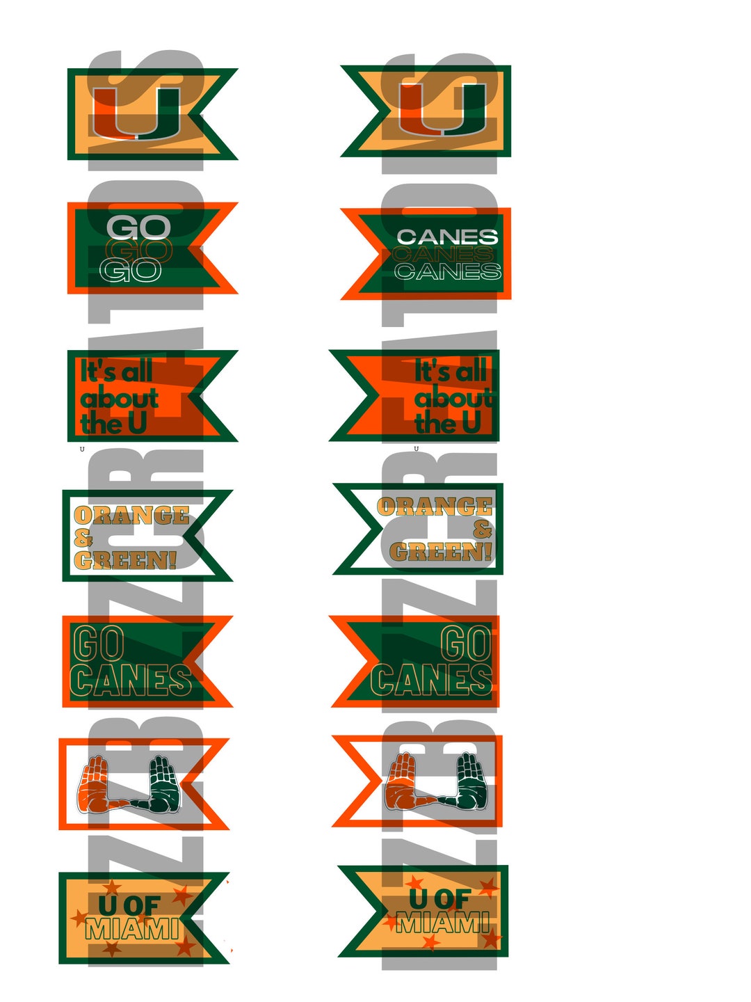 University of Miami Cupcake Flag/topper - Etsy