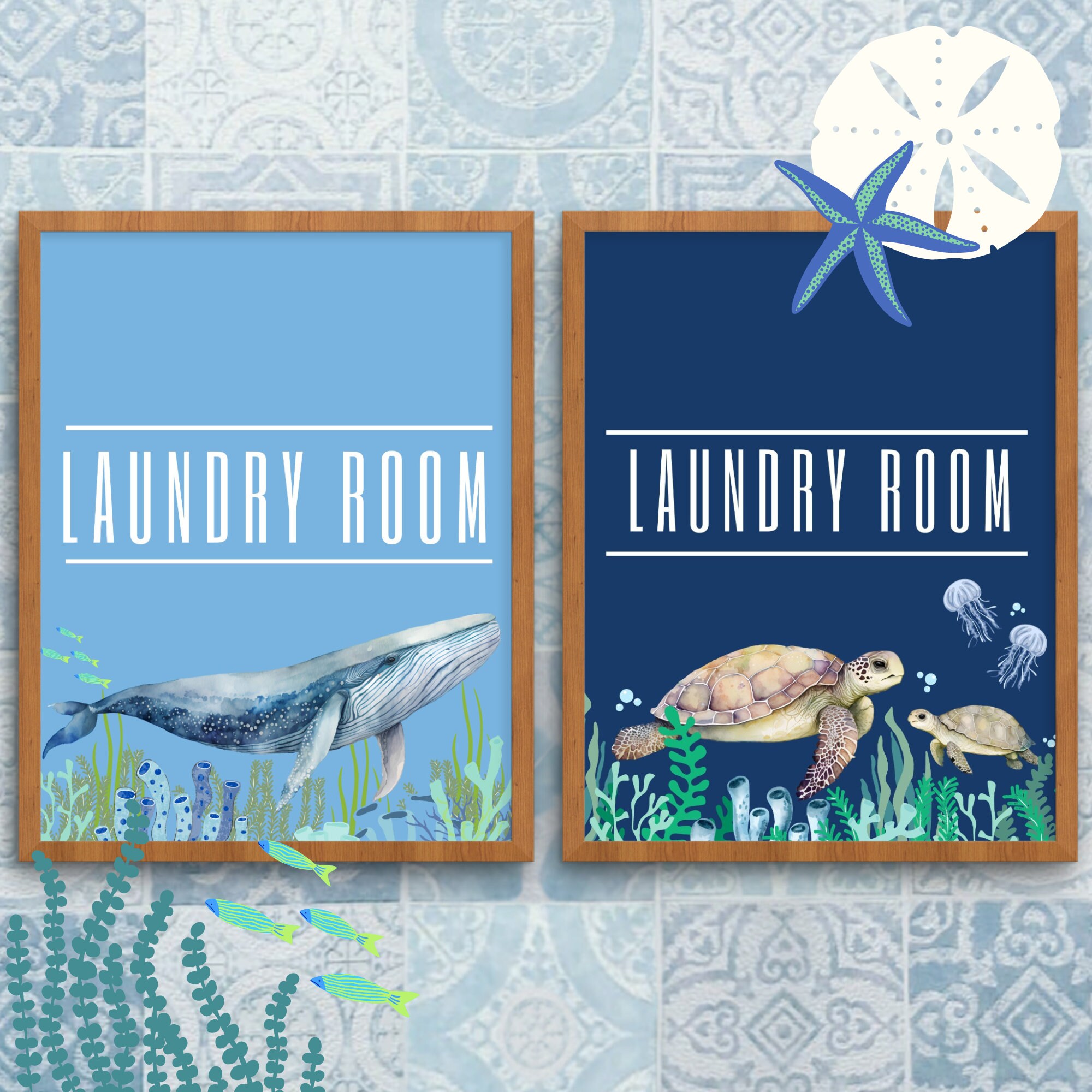 Ocean Laundry Room Printables // Laundry Room Decor, Digital Download ...