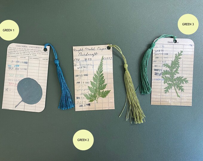 Pressed Flower Library Card Bookmarks - Etsy