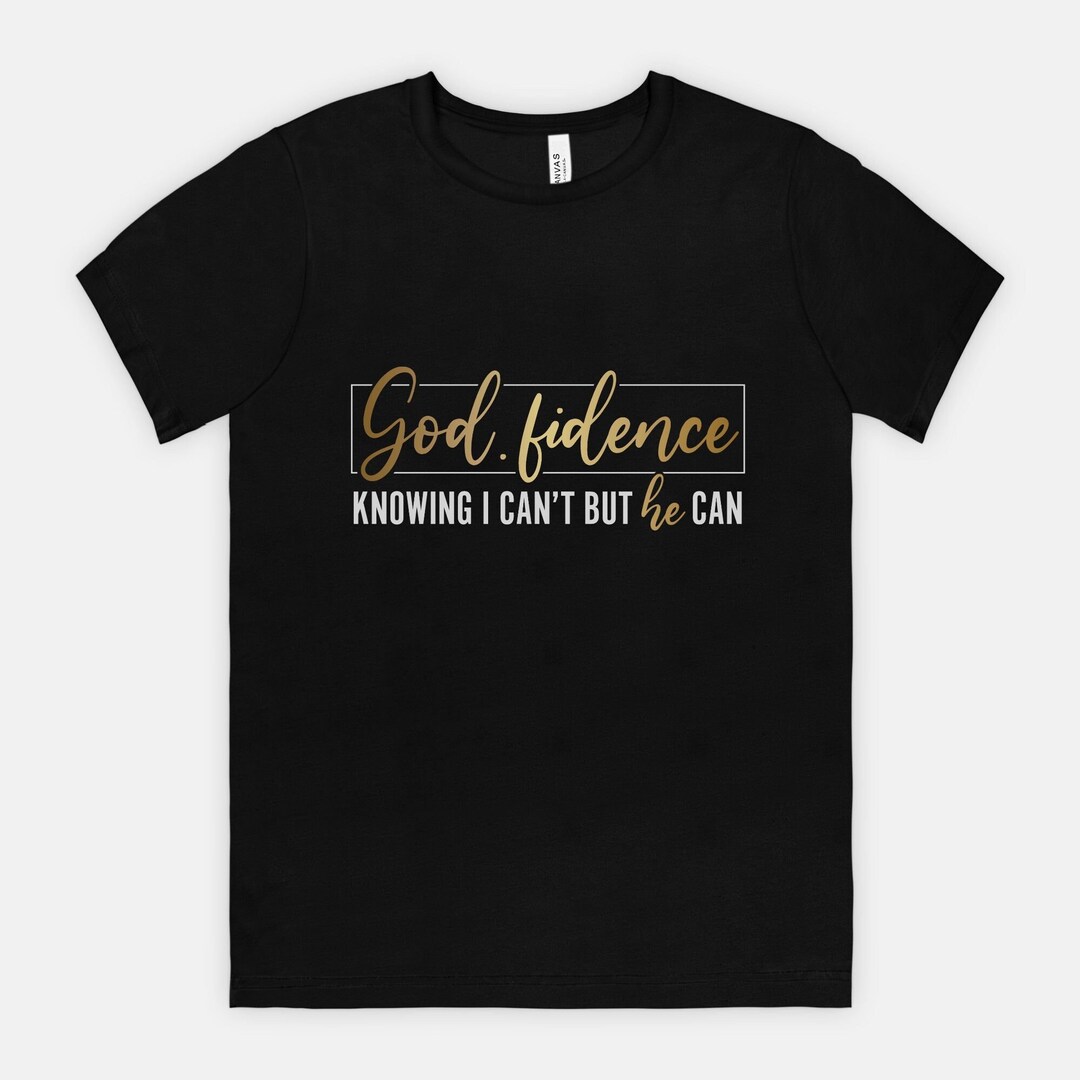 Godfidence Tee Shirt | Gold Letters | Relaxed Fit | 100% US Cotton - Etsy