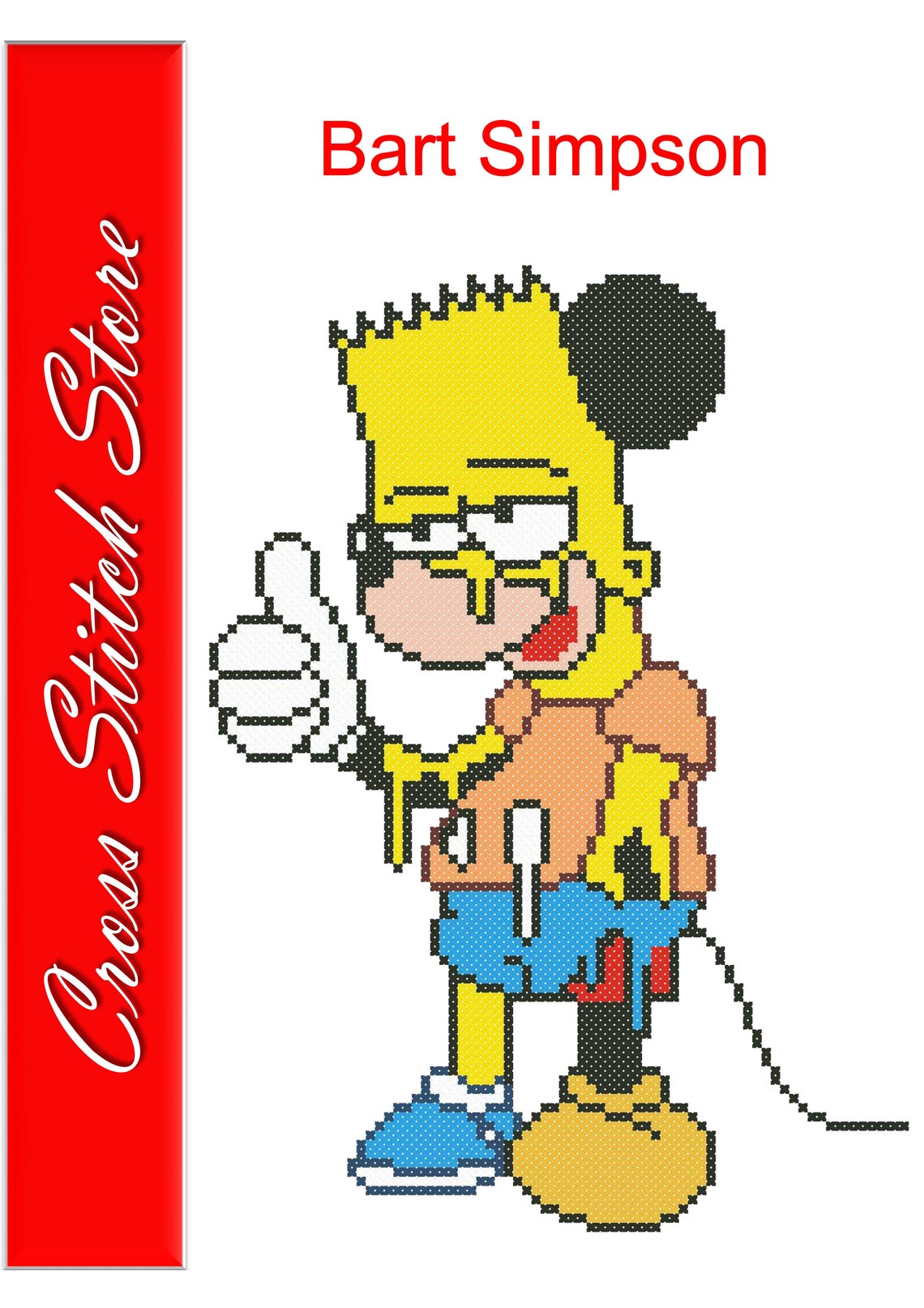 Bart Simpson Cross stitch pattern Bart mouse Bartmouse | Etsy