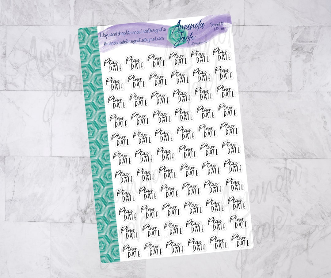 Play Date Mixed Script Stickers | Planner Stickers | Bullet Journal ...