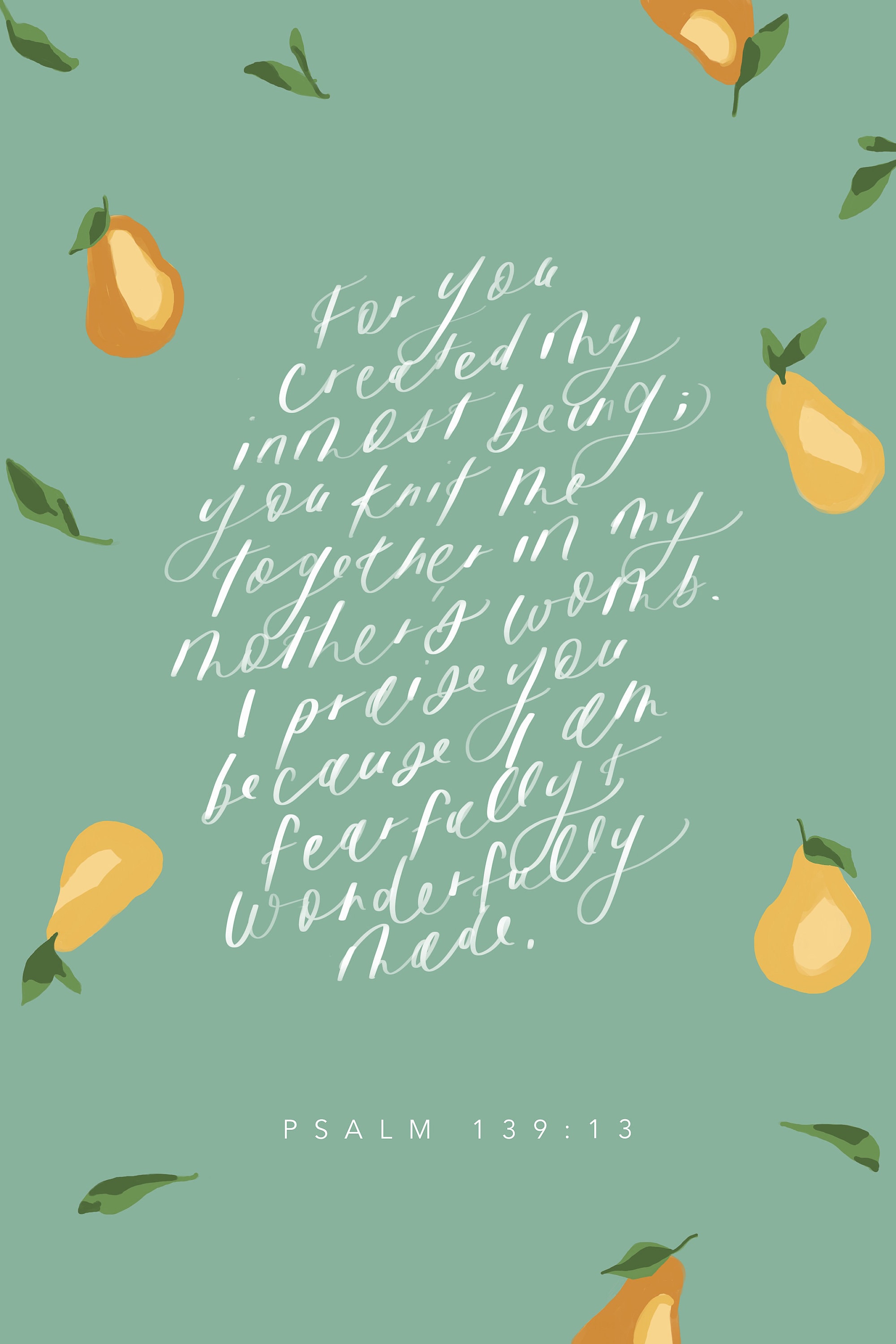 Psalm 139:13, Bible Verse Wall Art, Christian Wall Art, Scripture Wall ...