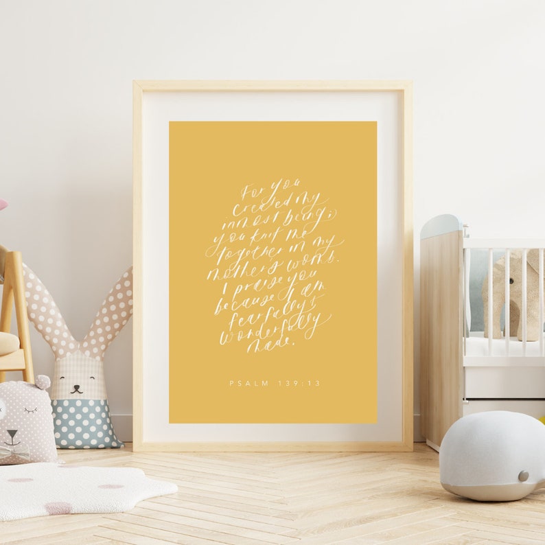 Psalm 139:13, Bible Verse Wall Art, Christian Wall Art, Scripture Wall ...