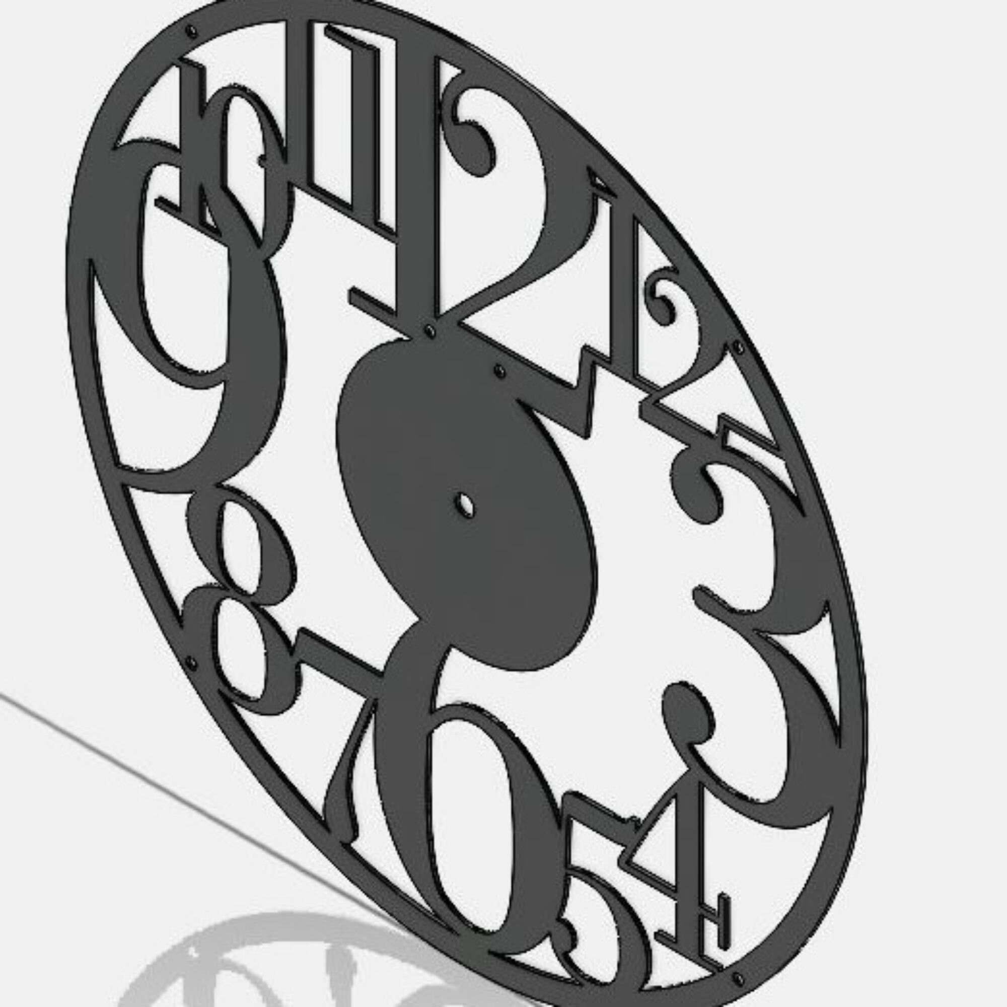 Wall Clock Digital Lasercut .dxf .svg File - Etsy
