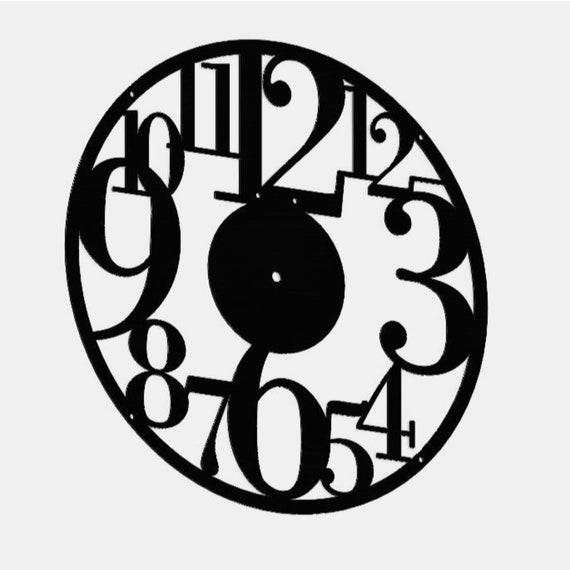 Wall Clock Digital Lasercut .dxf .svg File - Etsy