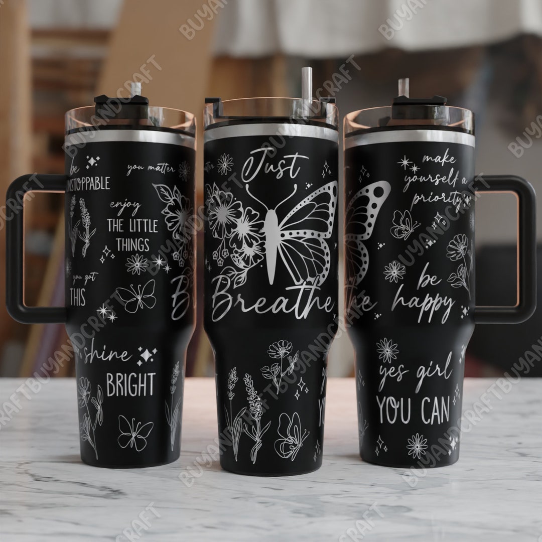 40oz Tumbler Wrap, Just Breathe Svg , Tumbler Laser Design, Tumbler ...