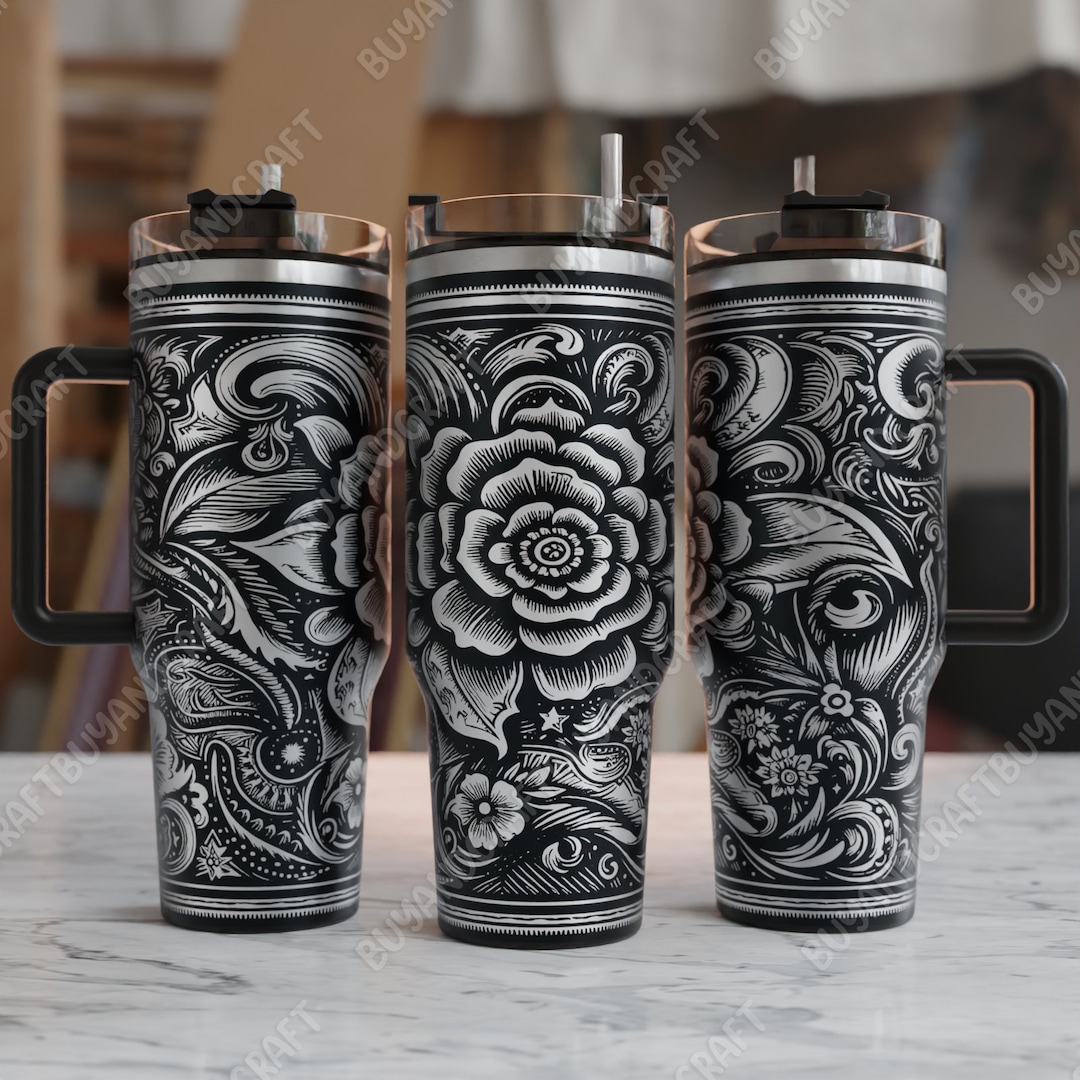 40oz Tumbler Wrap, Western Tumbler Laser Design, Tumbler Laser Engraved ...