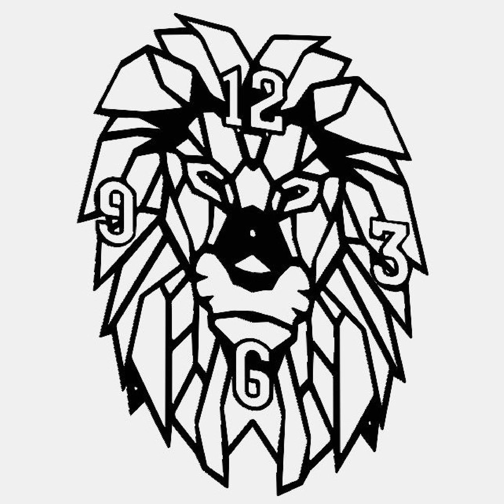 Lion Figure Wall Clock Digital Lasercut .dxf .svg File - Etsy